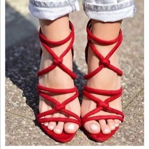 Zara | Shoes | Zara Knotted High Heel Sandals In Burgundy Red | Poshmark